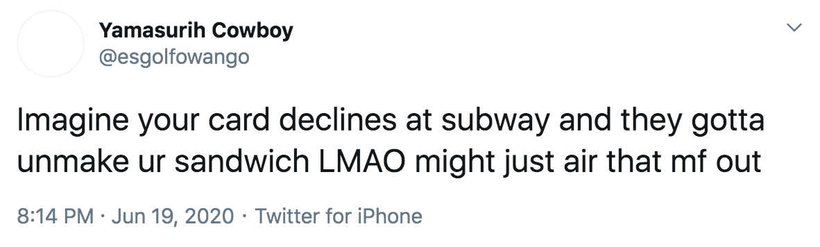 Subway | Imagine Your Card Declines | Know Your Meme