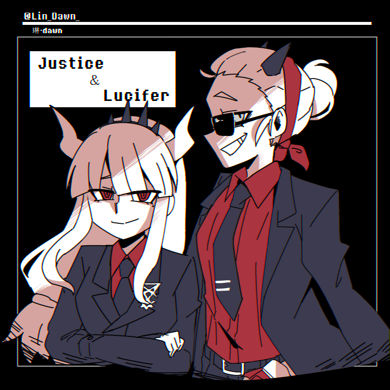 Justice and Lucifer by LinDawn | Helltaker | Know Your Meme