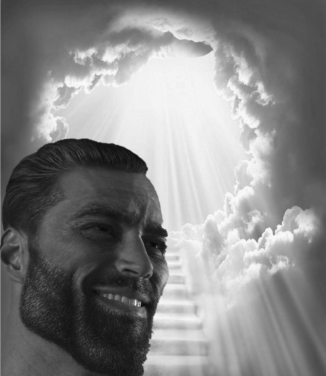 Gigachad at the pearly gates | GigaChad | Know Your Meme