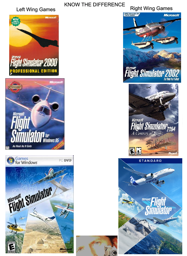 Flight Simulator | Left-Wing Games vs. Right-Wing Games | Know Your Meme