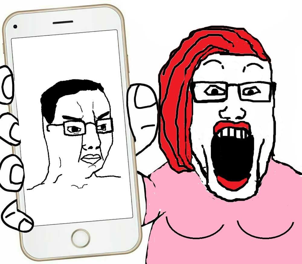 soyjak woman (poljak) | Soyjak Shows His Phone | Know Your Meme