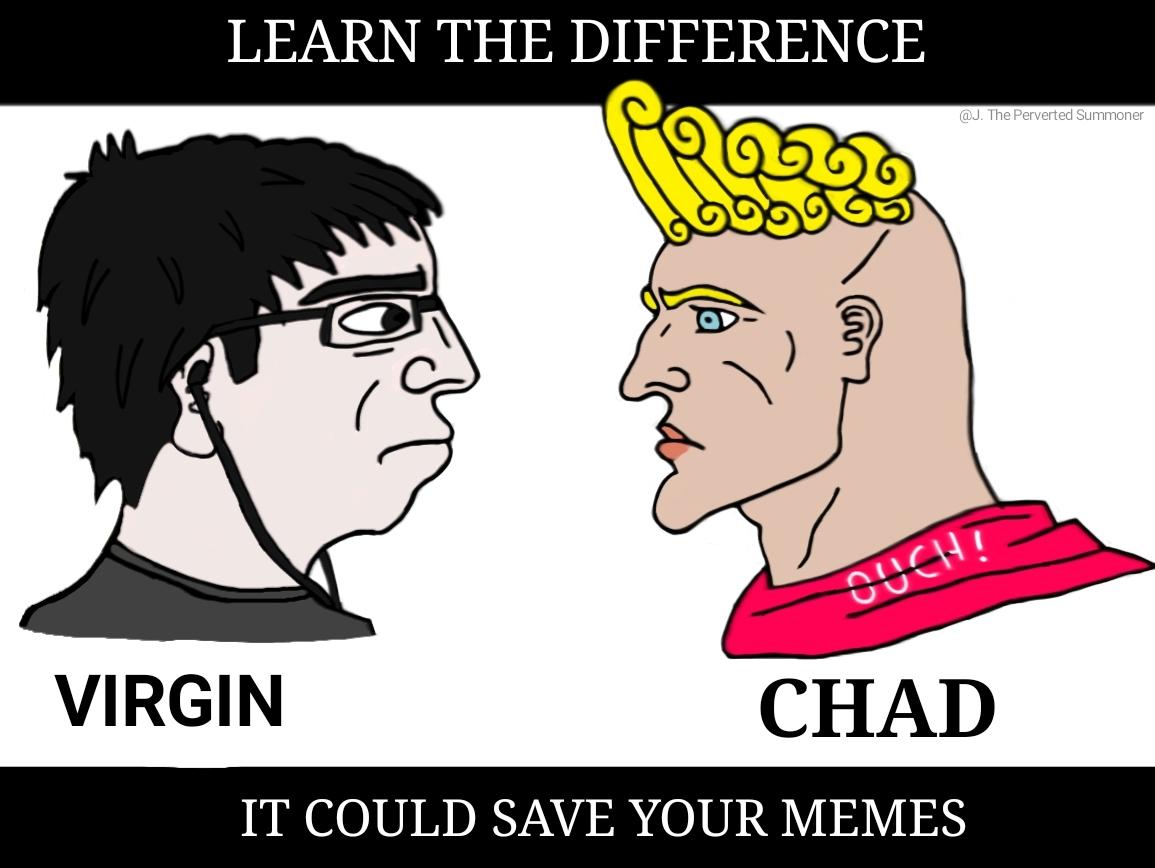 Virgin and Chad drawn in Nordic / Mediterranean style | Nordic ...