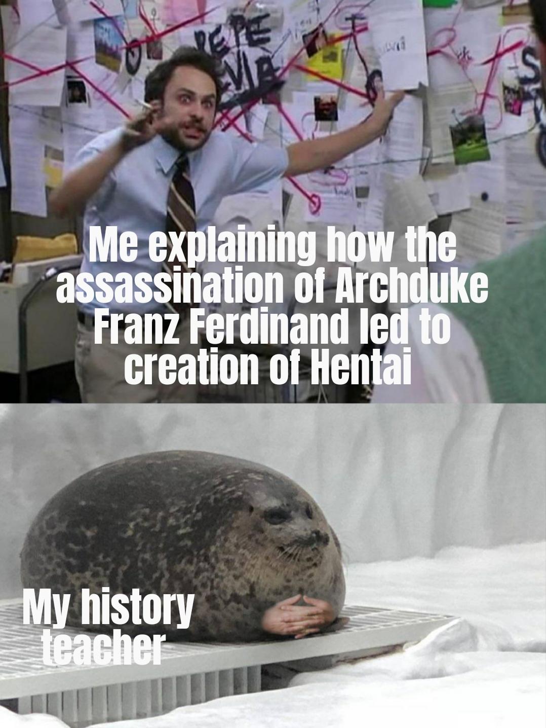 He has to learn | Pepe Silvia Charlie Explaining to a Seal | Know Your Meme
