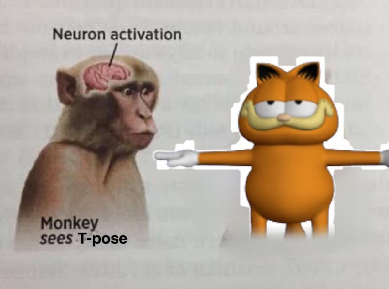 Monkey Sees T-Pose | Monkey Sees Action / Neuron Activation | Know Your Meme