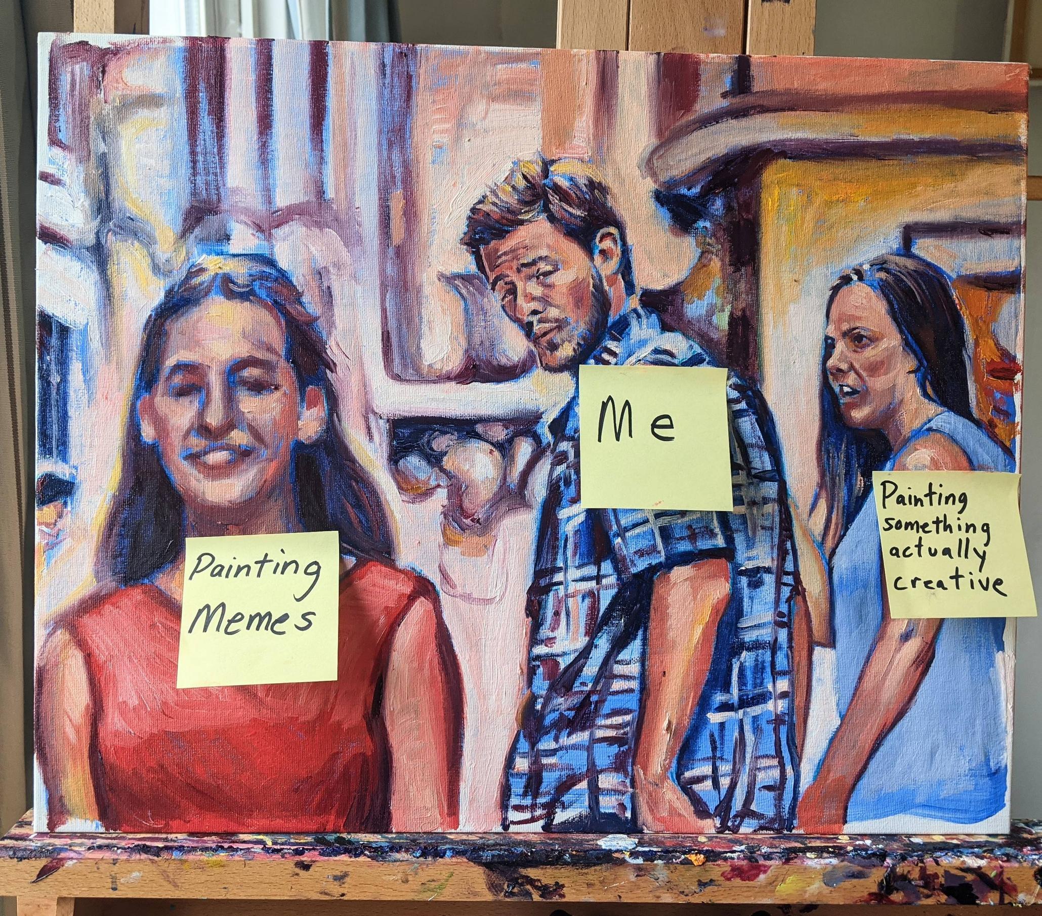 Distracted Boyfriend oil on canvas | Distracted Boyfriend | Know Your Meme