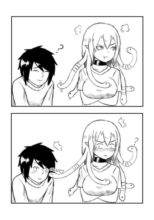 An Tsundere Gorgon Gf Anime Manga Know Your Meme