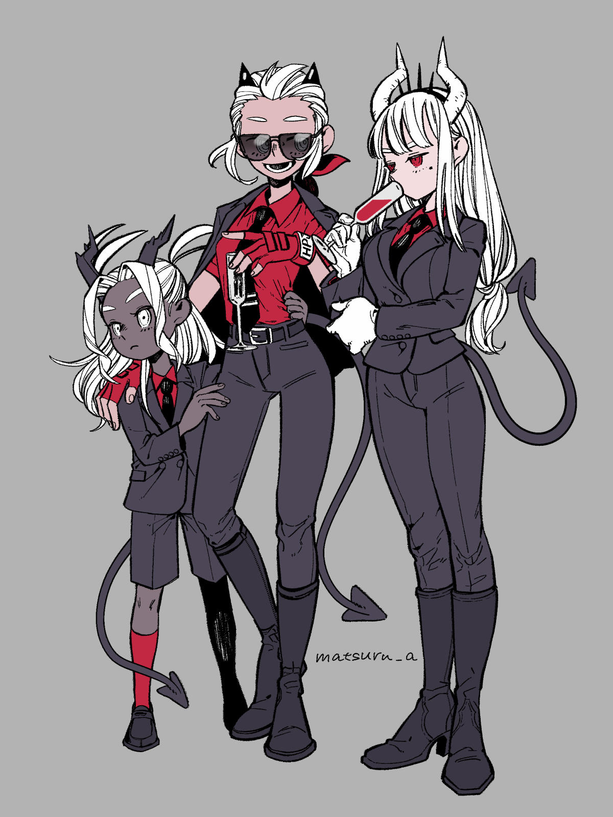 Justice, Judgement and Lucifer by Matsuru (matsuru_a) | Helltaker ...