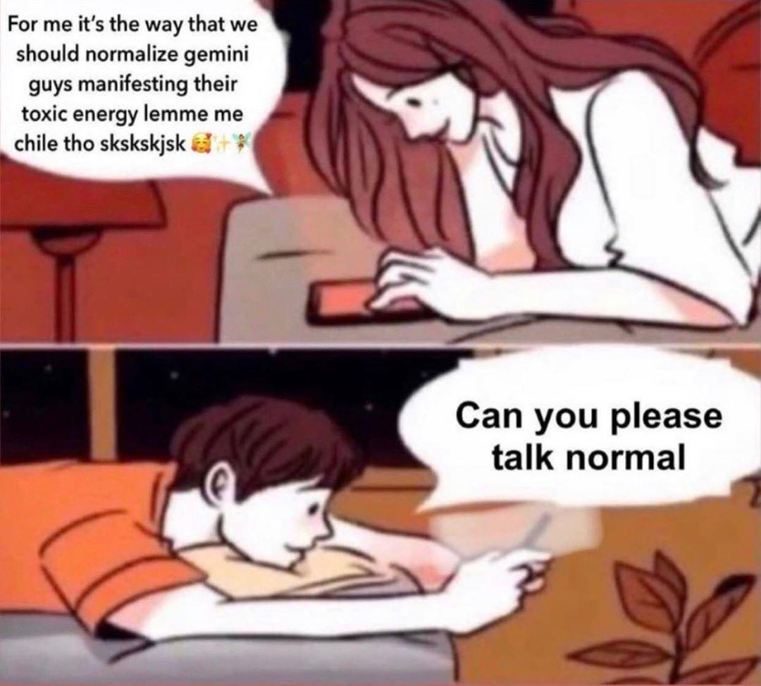 Gemini | Boy and Girl Texting | Know Your Meme