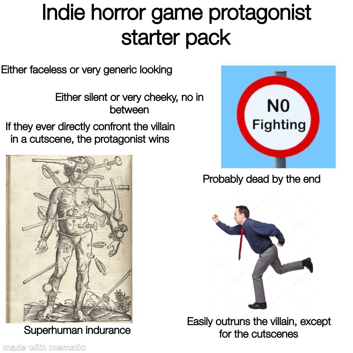 Indie horror game protagonist starter pack | /r/starterpacks | Starter ...