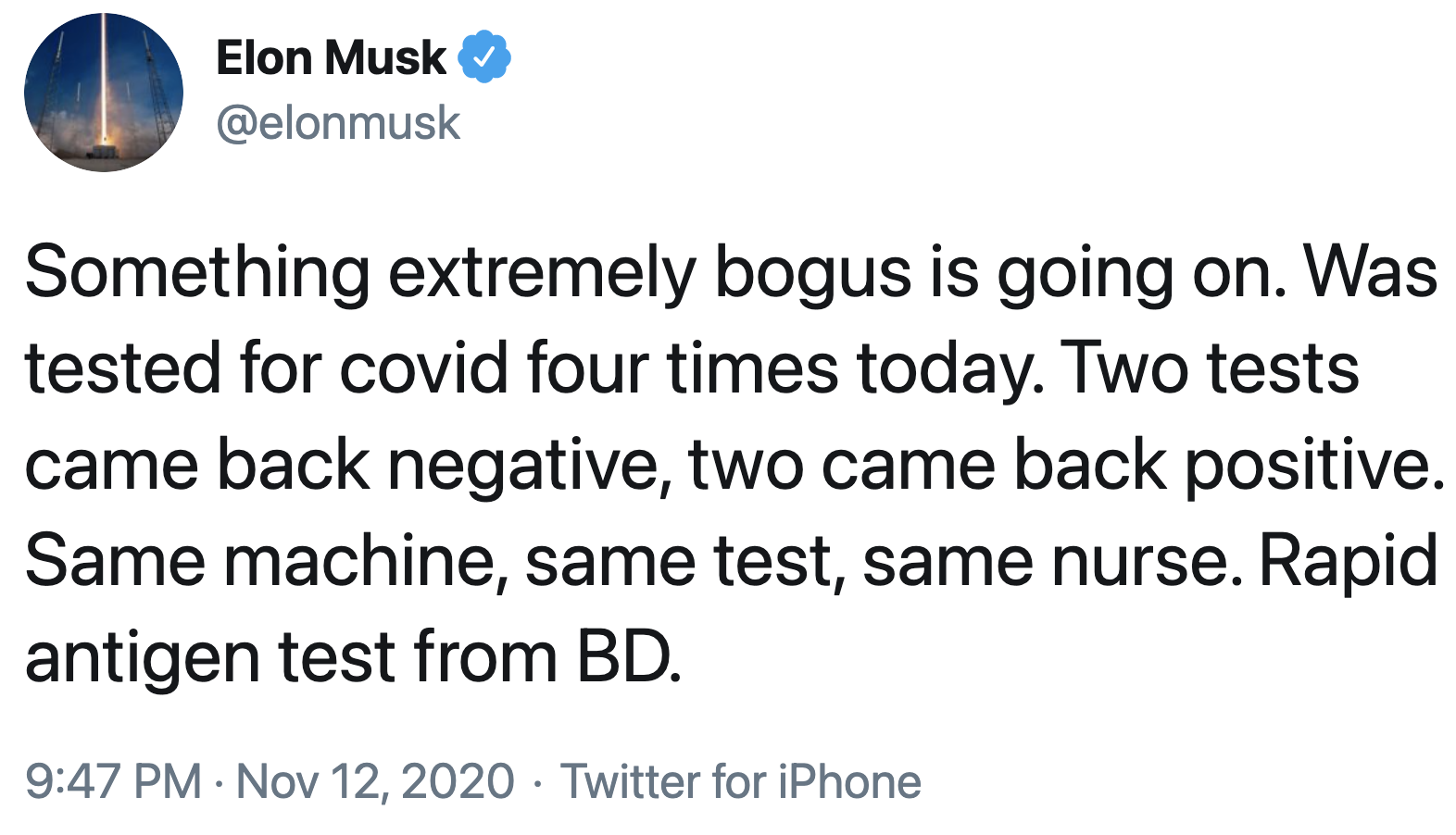 Something extremely bogus is going on. Was tested for covid four times ...