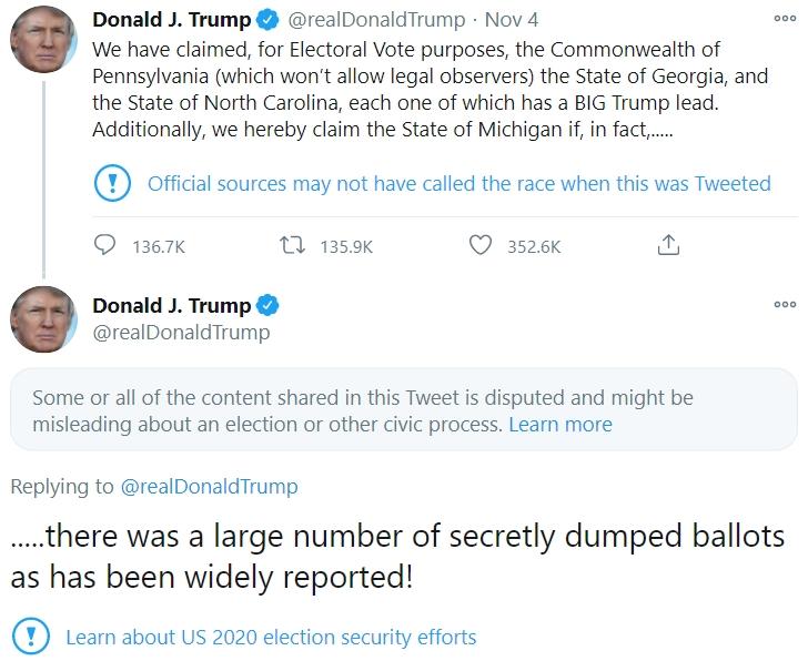 Donald Trump's Tweet Labeled by Twitter | Twitter Fact-Checking ...