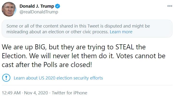 Donald Trump's Tweet Labeled by Twitter | Twitter Fact-Checking ...