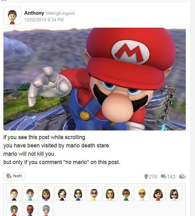 mario death stare | Miiverse | Know Your Meme
