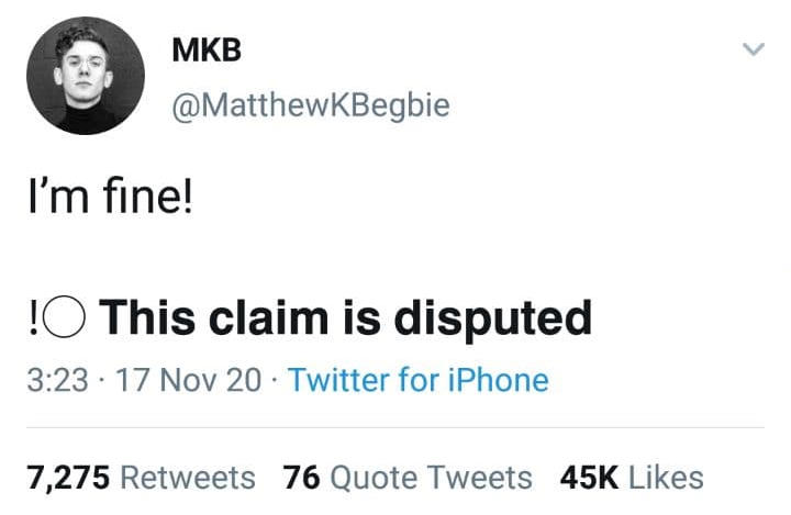 I’m fine! | Twitter Fact-Checking Parodies | Know Your Meme