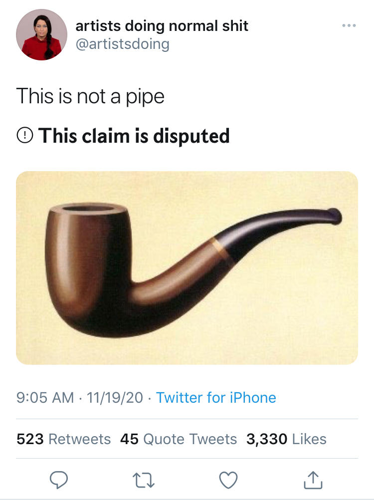 Magritte | Twitter Fact-Checking Parodies | Know Your Meme
