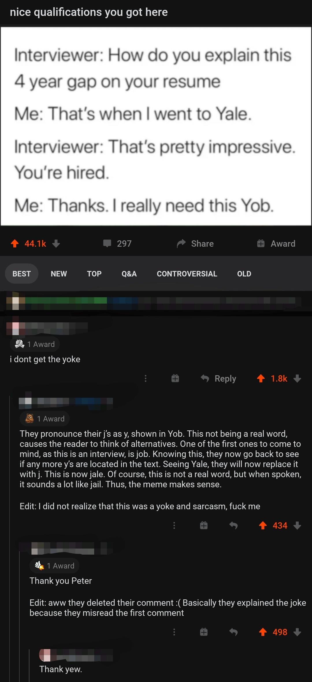 He Didn't Get The Yoke | Know Your Meme