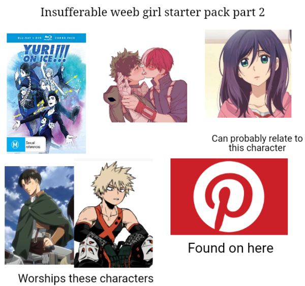 Insufferable weeb girl starter pack part 2 | /r/starterpacks | Starter ...