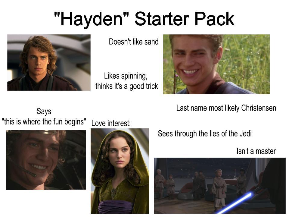"Hayden" Starter Pack | /r/starterpacks | Starter Packs | Know Your Meme