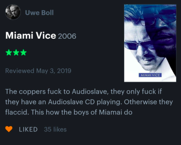 Uwe Boll 1 | Insane Letterboxd Reviews | Know Your Meme
