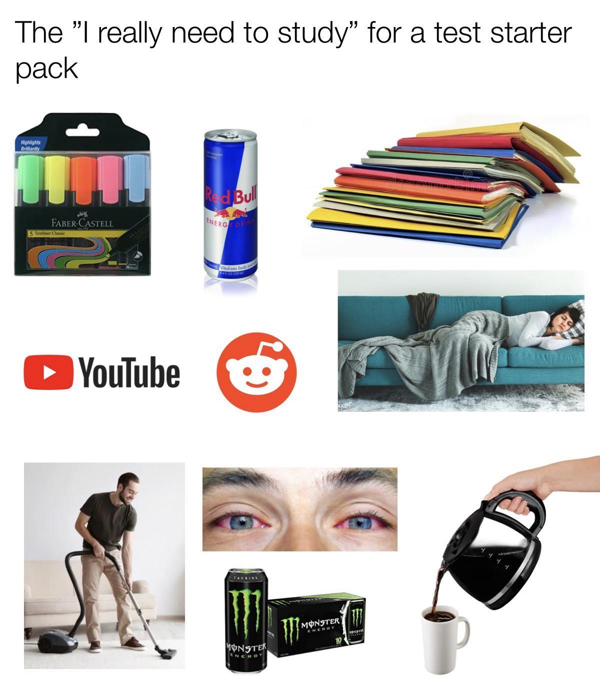 The ”I really need to study for a test” starter pack | /r/starterpacks ...