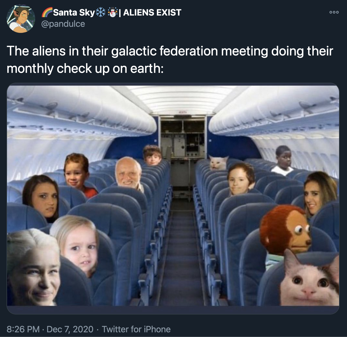 The aliens in their galactic federation meeting doing their monthly ...