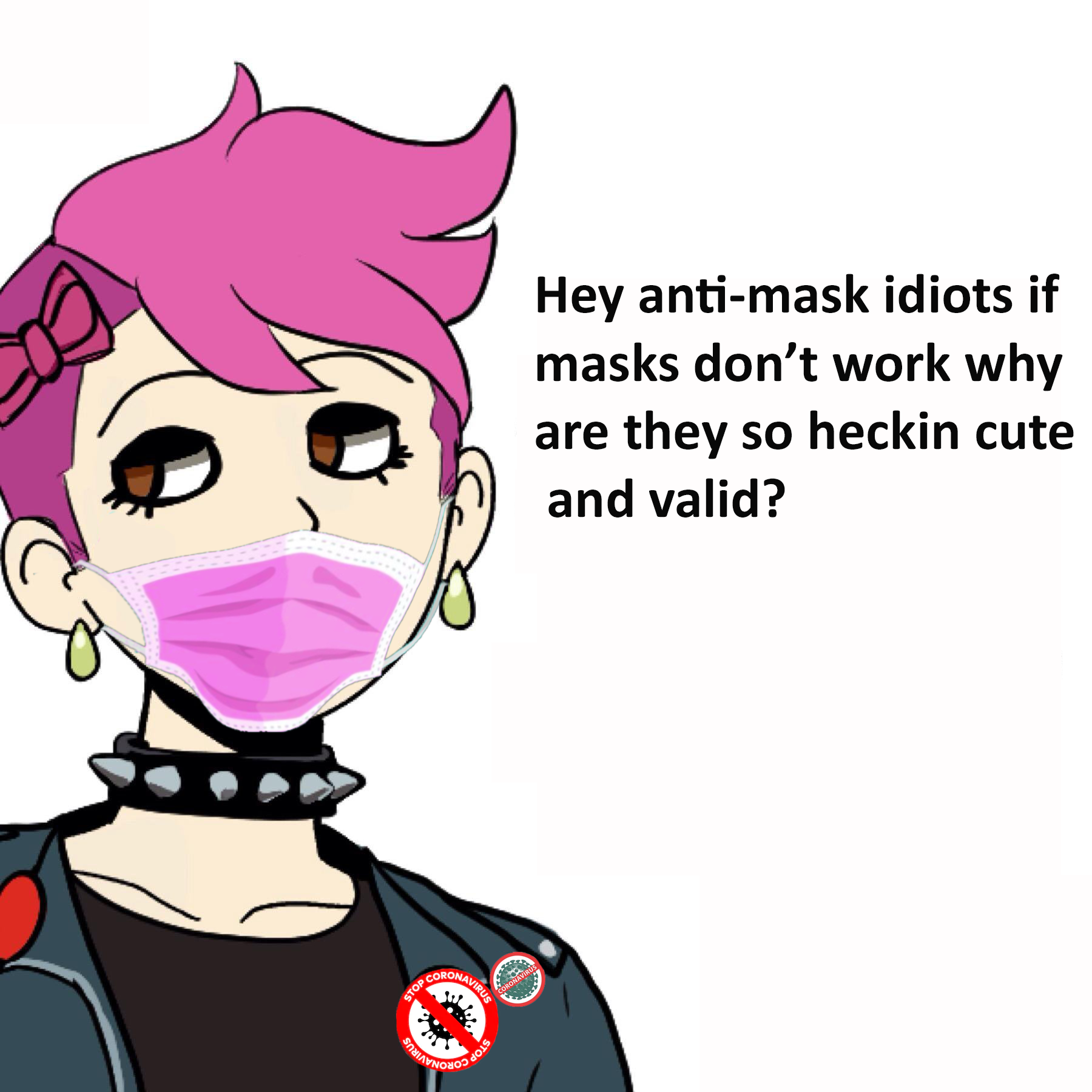 Wear your mask | Pink-haired Enbie | Know Your Meme