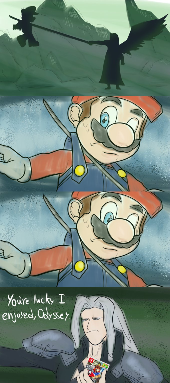 Sephiroth is a fan | Sephiroth Impaling Mario | Know Your Meme