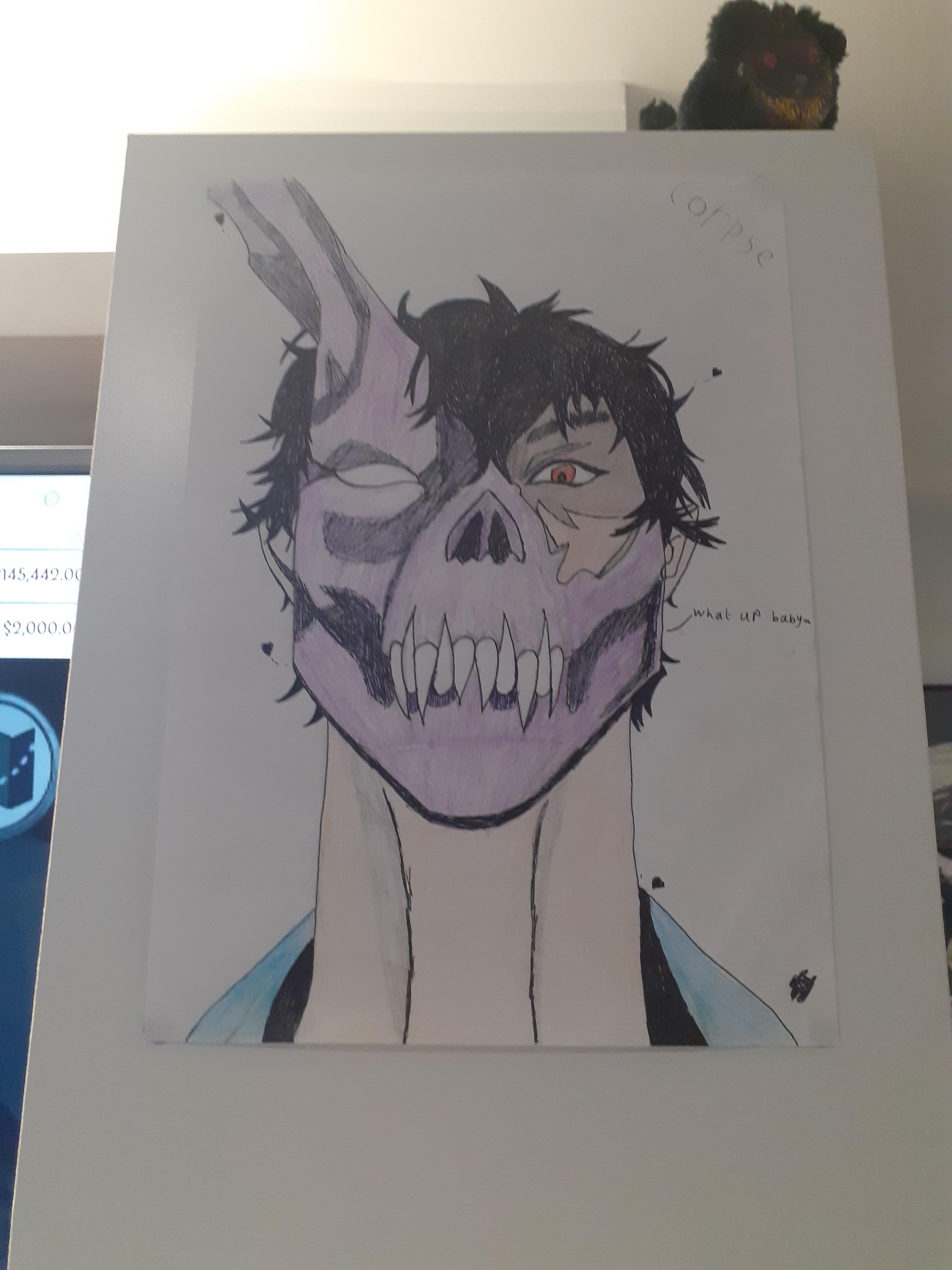 Drawing of corpse I finished a couple days ago (btw the demonic cat in ...