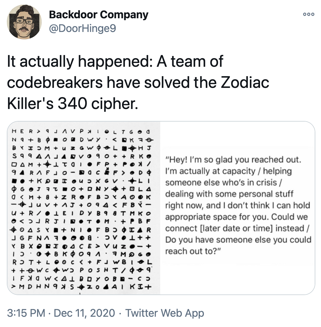 It actually happened: A team of codebreakers have solved the Zodiac ...