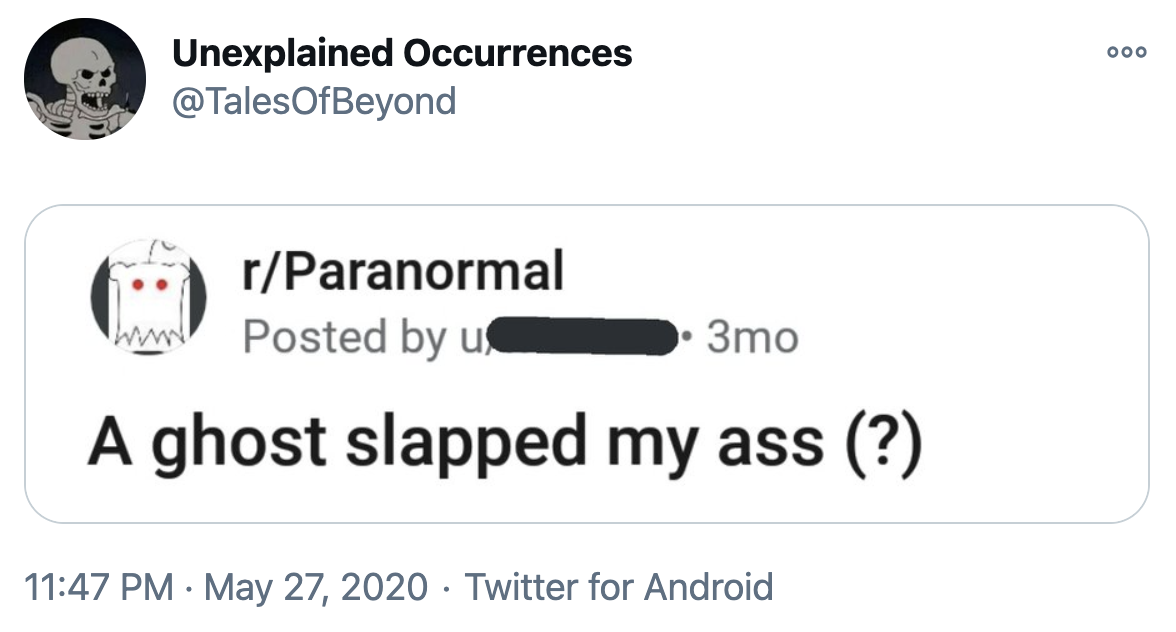 A ghost slapped my ass | Creepypasta | Know Your Meme