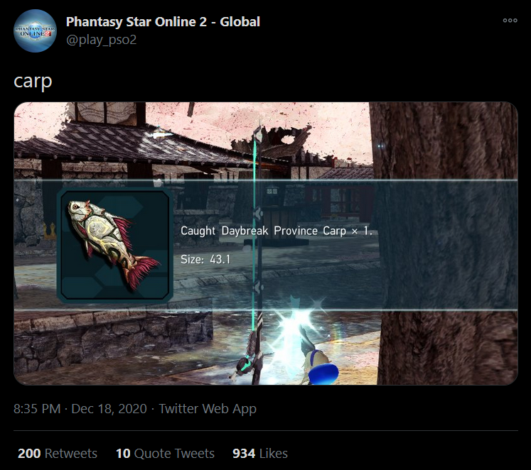 PSO2 Global twitter was quick to jump on the bandwagon | Carp Tweets ...