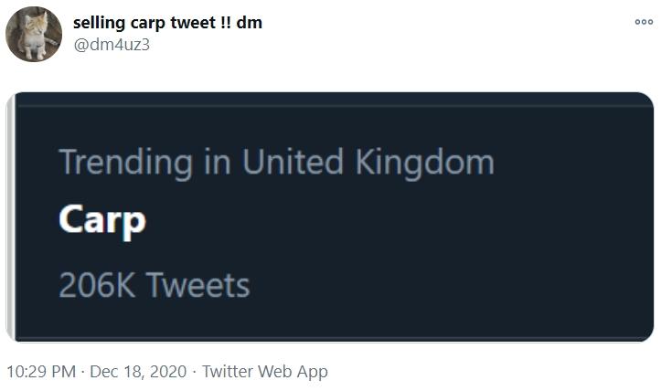 carp trending in United Kingdom | Carp Tweets | Know Your Meme