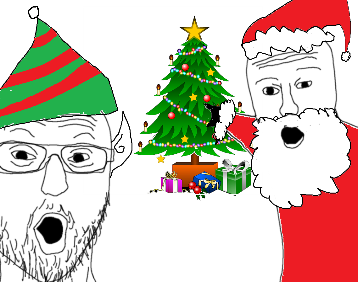 Christmas tree | Two Soyjaks Pointing | Know Your Meme