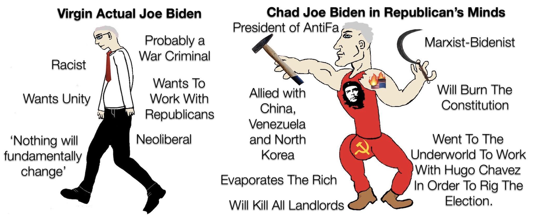 Virgin Actual Joe Biden v Chad Joe Biden In Republican’s Minds | Virgin ...