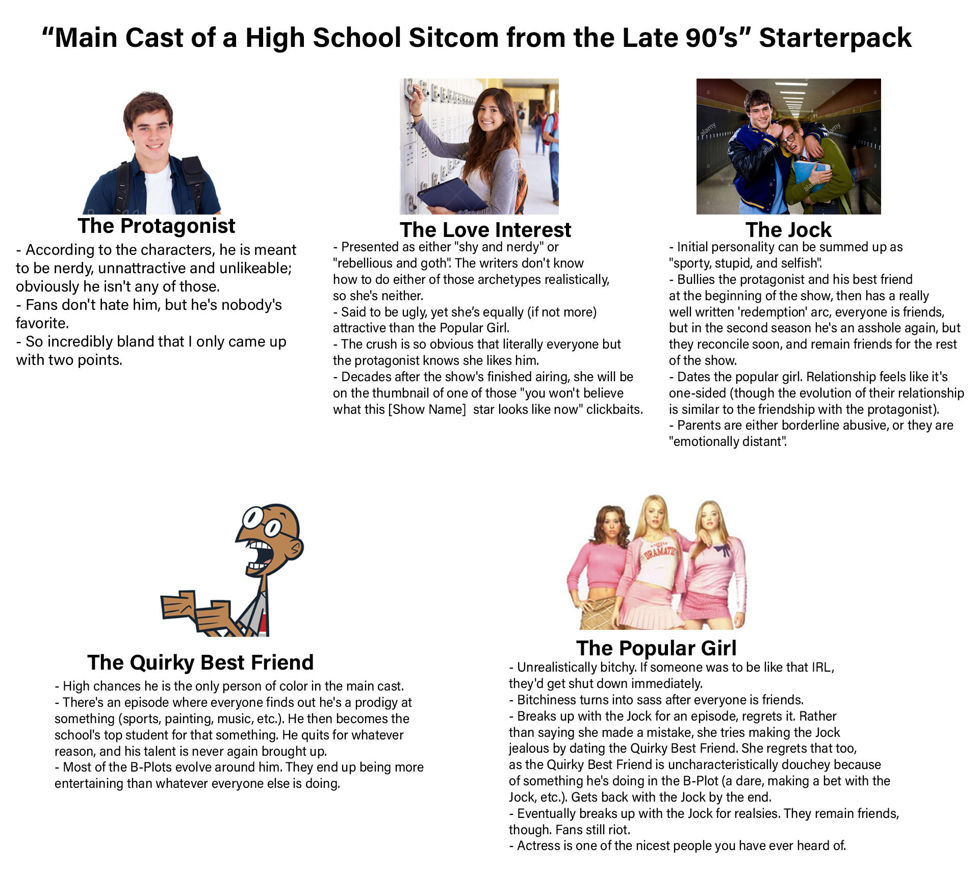 "Main Cast of a High School Sitcom from the Late 90s" Starterpack | /r ...