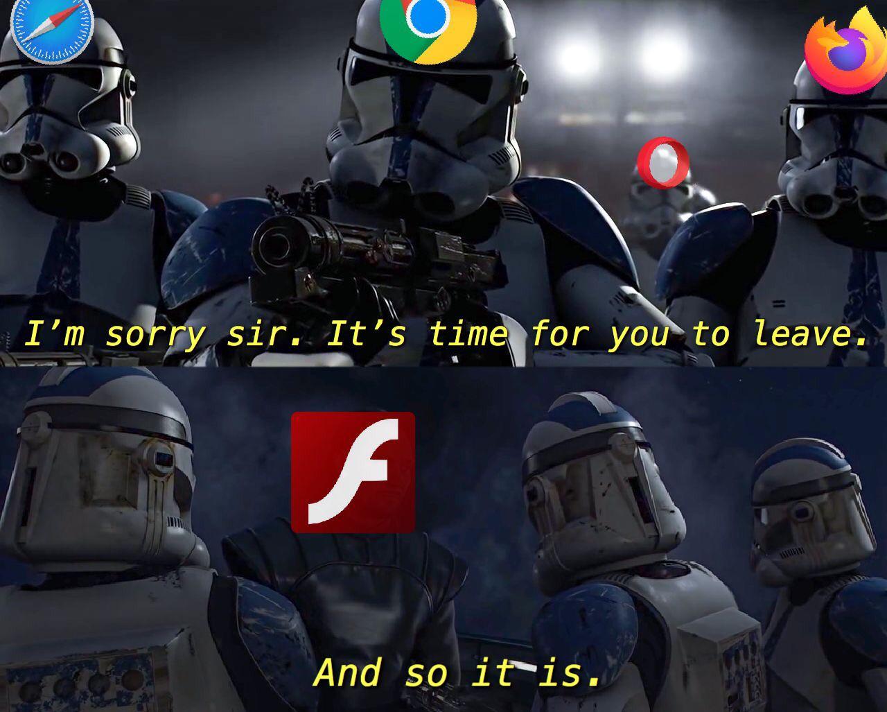 Goodbye, Adobe Flash. You were a good friend | /r/PrequelMemes ...
