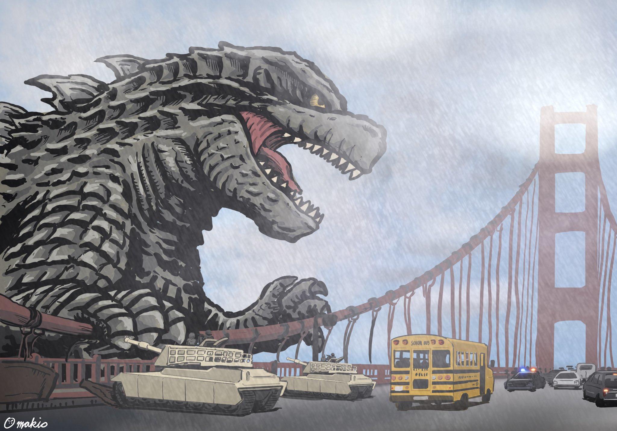 Godzilla at the golden gate | Godzilla | Know Your Meme