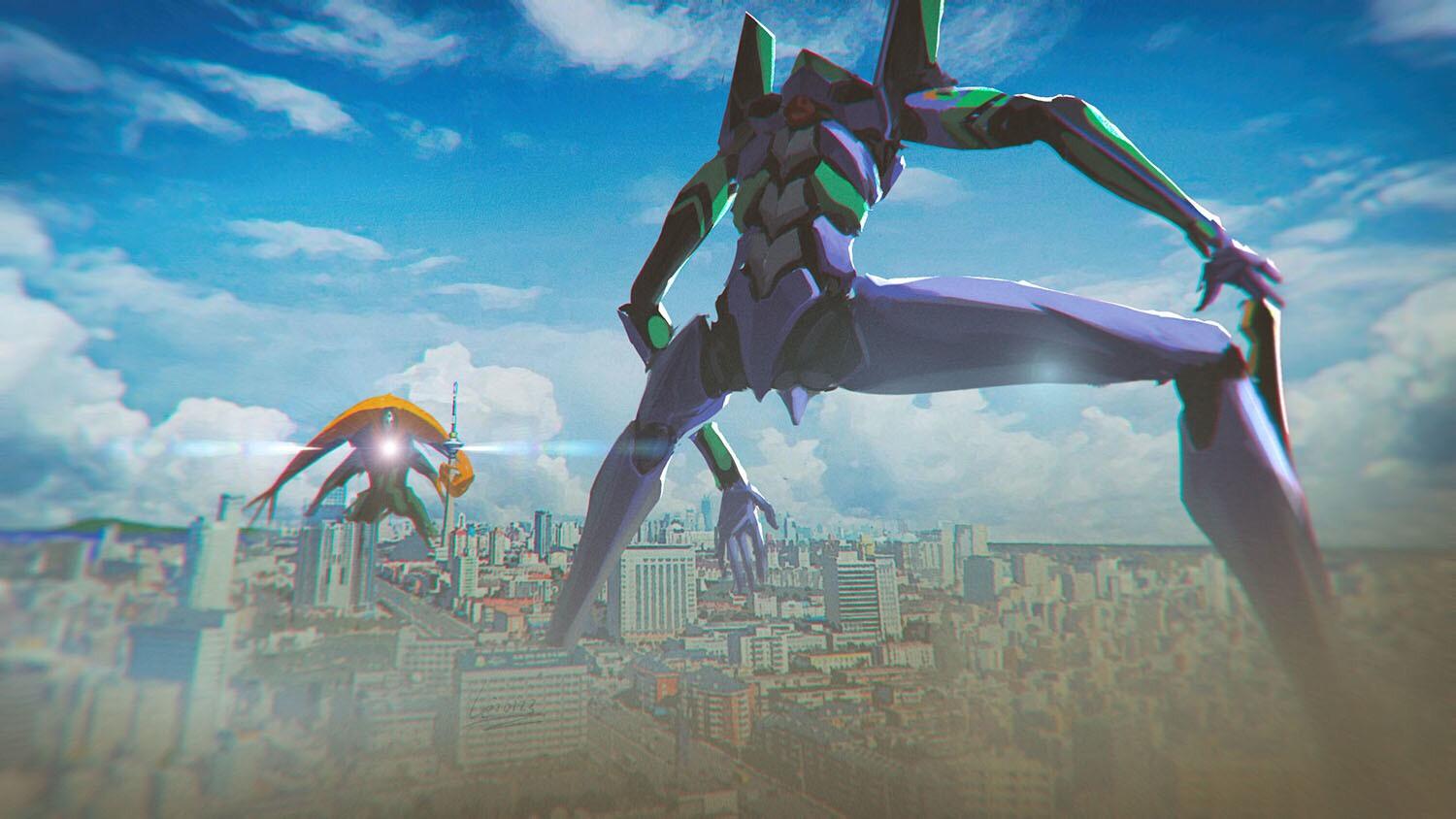 Eva Unit 01 Against Israfel | Neon Genesis Evangelion | Know Your Meme