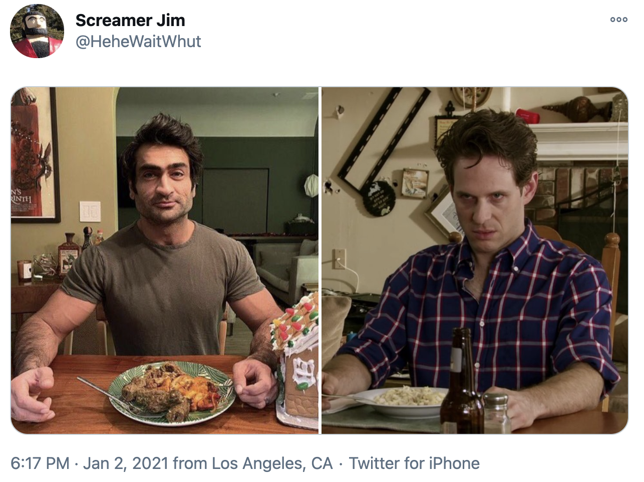 It's always sunny | Buff Kumail Nanjiani At Dinner With Gingerbread ...