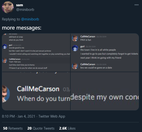 Carson Allegations (MiniBorb 4) | CallMeCarson | Know Your Meme