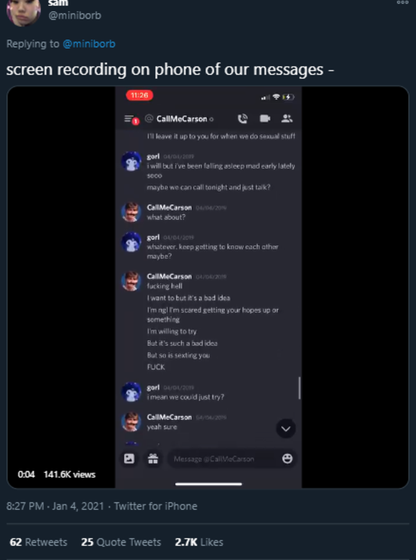 Carson Allegations (MiniBorb 7) | CallMeCarson | Know Your Meme