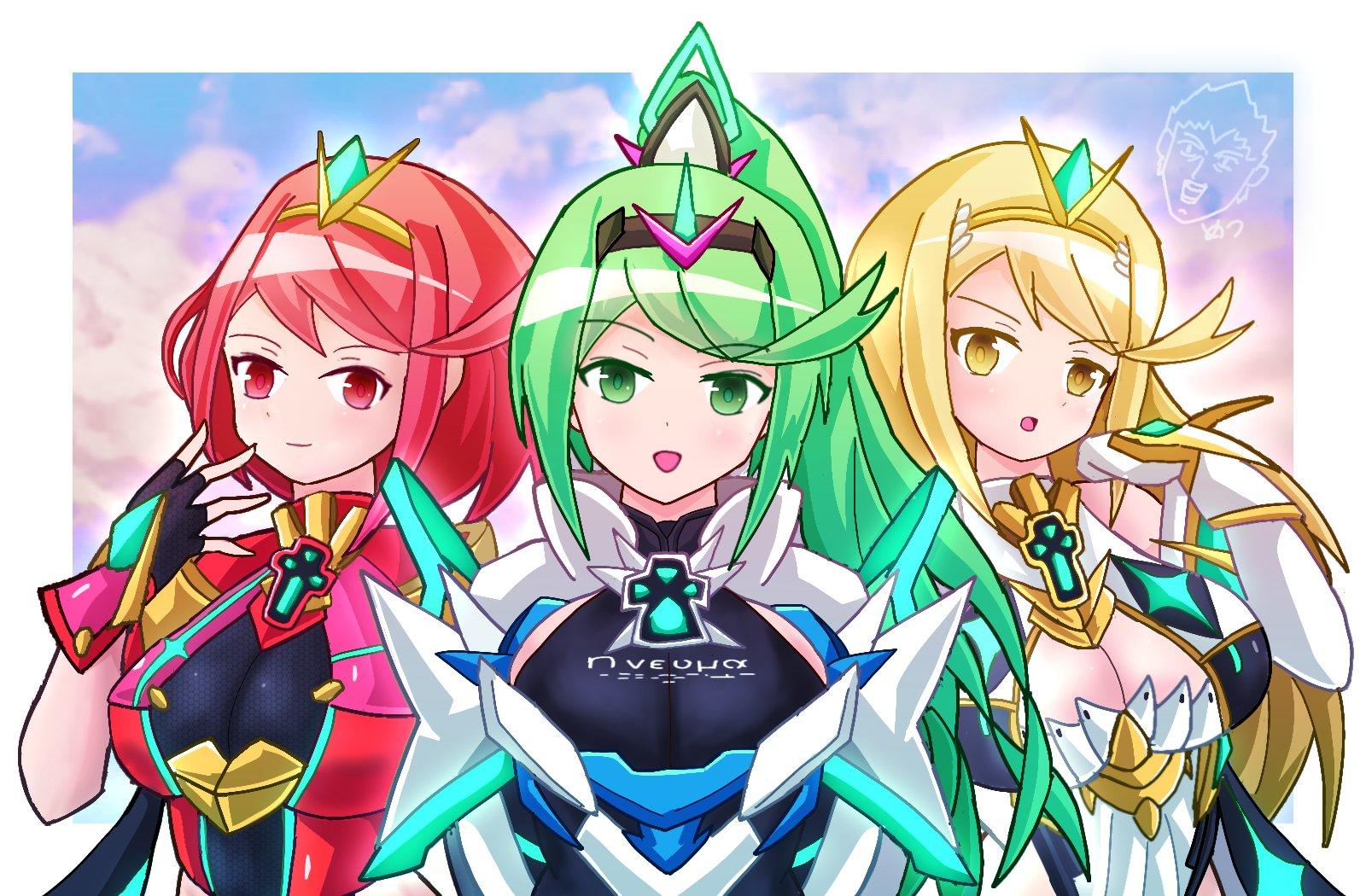 Pneuma, Mythra & Pyra | Xenoblade Chronicles 2 | Know Your Meme