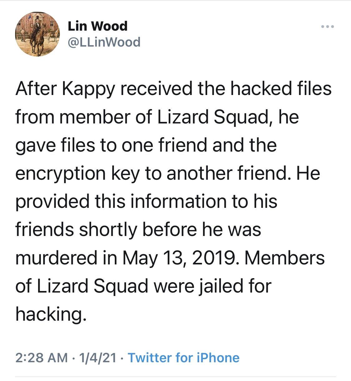 Lin Wood Lizard Squad Tweet #2 | Lizard Squad | Know Your Meme