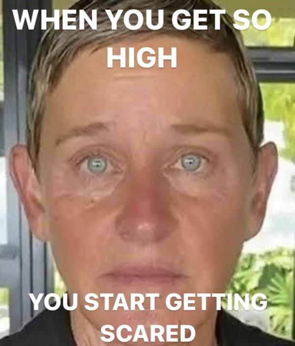 When you get so high you start getting scared | Ellen Degeneres Crying ...