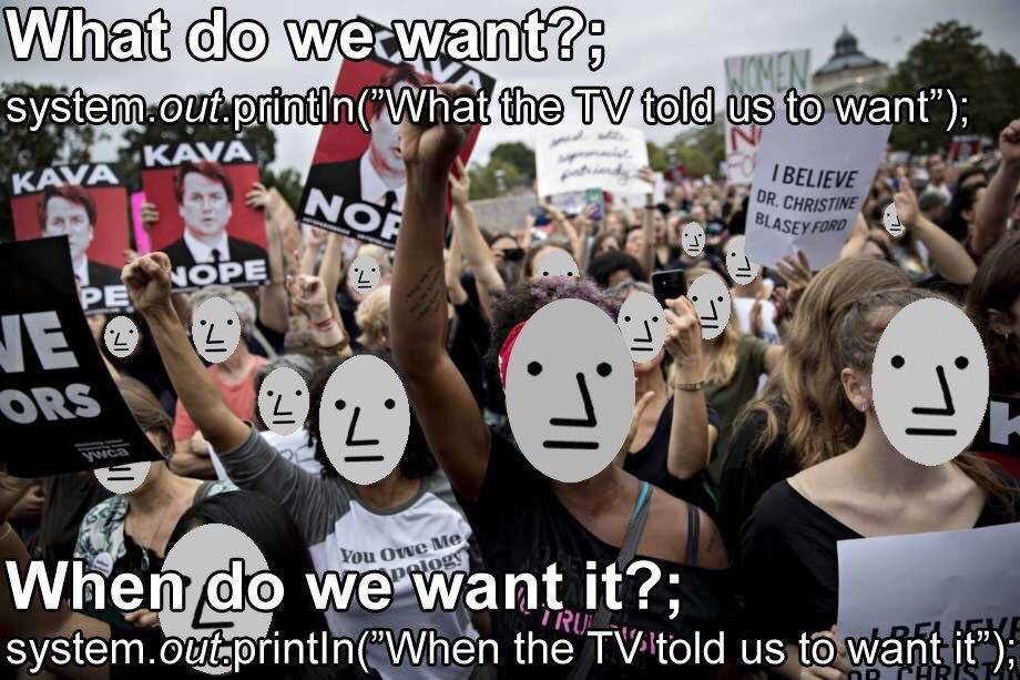 npc (protest) | NPC Wojak | Know Your Meme