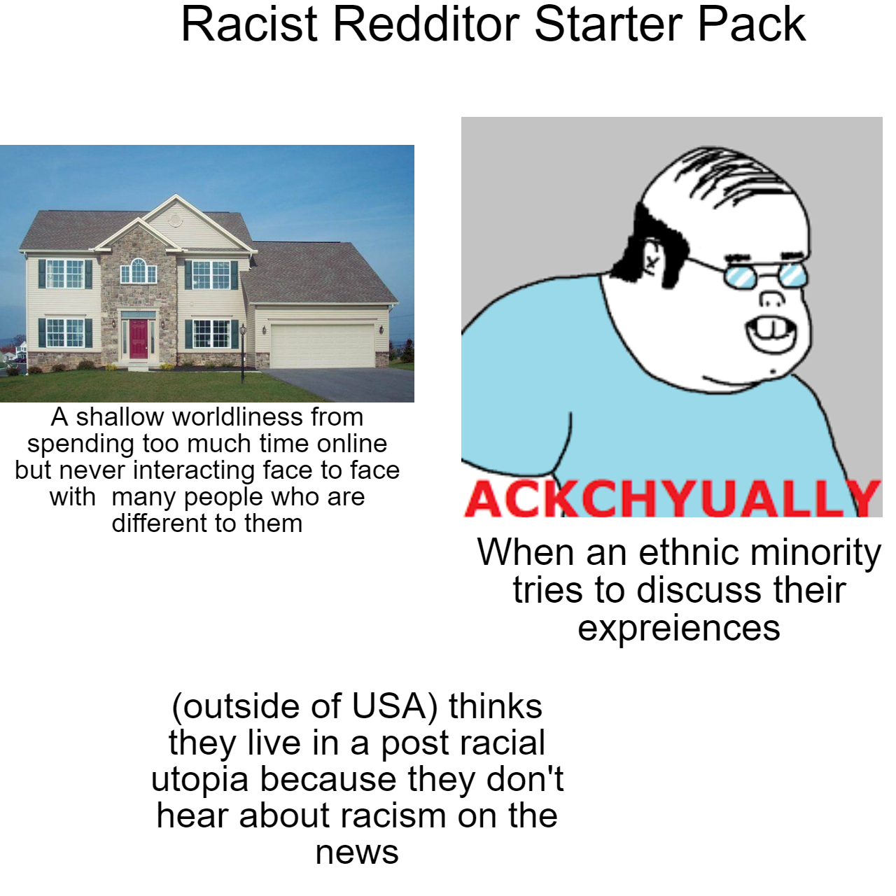 Racist Redditor Starter Pack | /r/starterpacks | Starter Packs | Know ...
