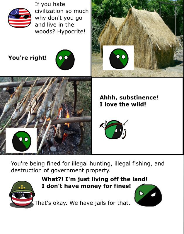 the reality of pursuing the anprim lifestyle | Anarcho-Primitivism | Know Your Meme