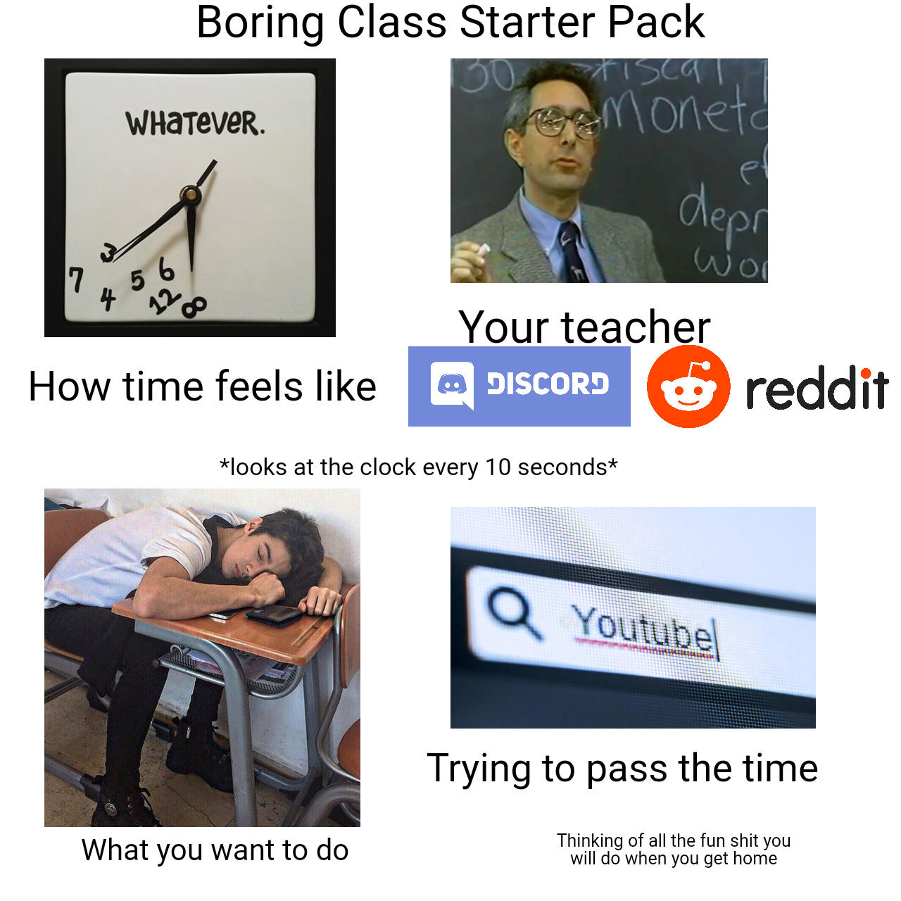 Boring Class Starter Pack | /r/starterpacks | Starter Packs | Know Your ...