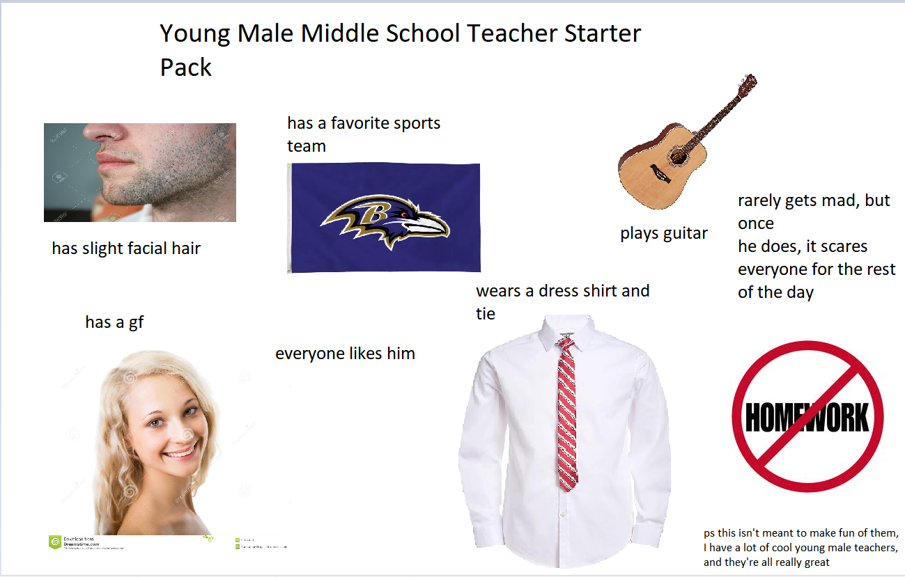 Young Male Middle School Teacher Starter Pack | /r/starterpacks ...