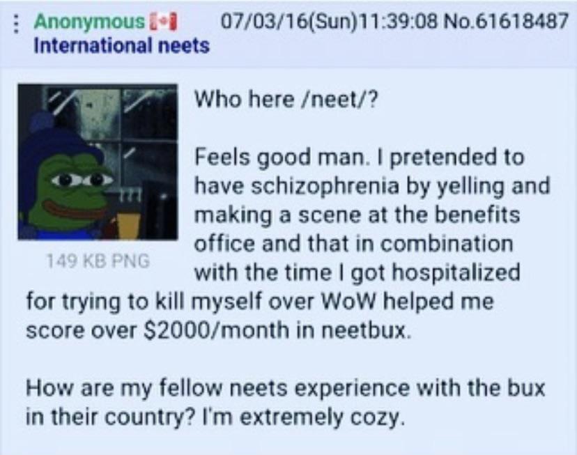 Neet leaf is on the big bux | /r/Greentext | Greentext Stories | Know ...